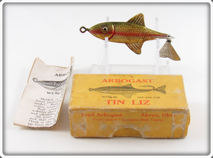 Vintage Fred Arbogast Tin Liz Lure In Picture Box For Sale | Tough Lures