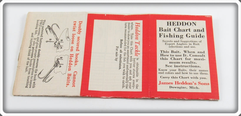 Vintage Heddon Bait Chart And Fishing Guide Pocket Catalog For Sale ...