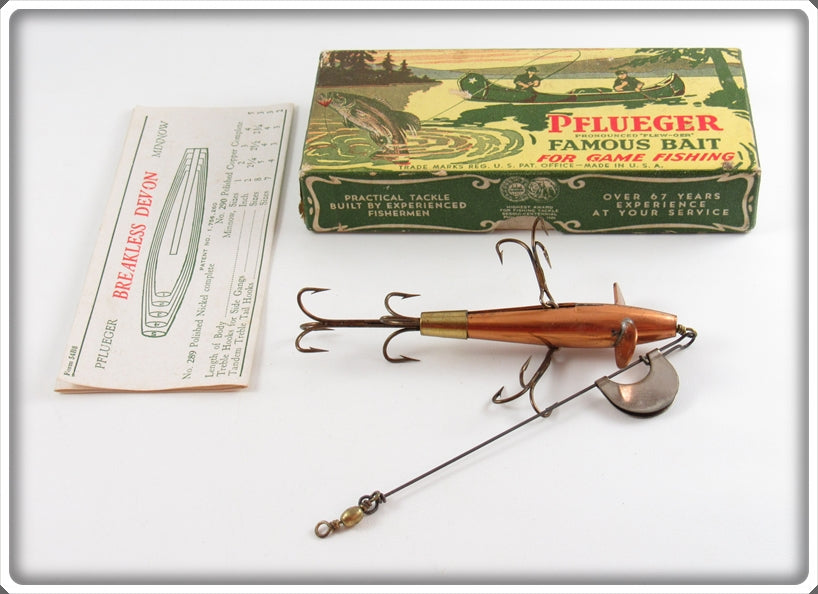Vintage Pflueger Copper Breakless Devon Minnow Lure In Box For Sale ...