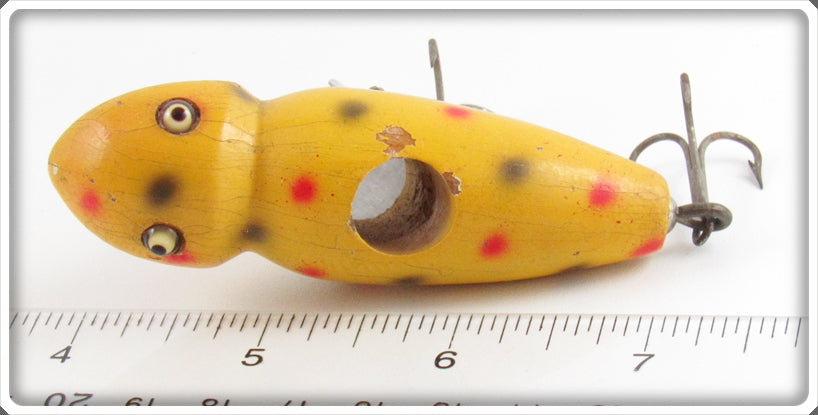 Vintage Creek Chub Yellow Spotted Baby Jigger Lure For Sale | Tough Lures