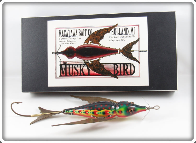 Jan Cummings Painted Macatawa Bait Co Musky Bird In Box For Sale ...