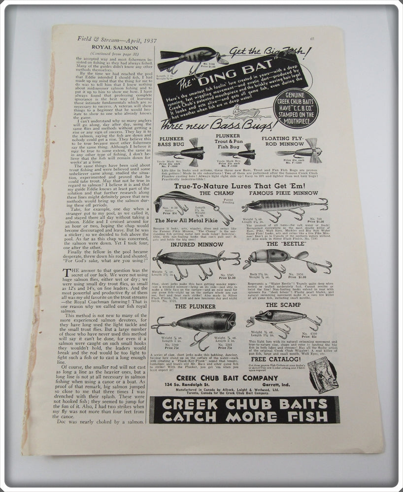 Vintage Fishing Lure Advertising For Sale | Tough Lures